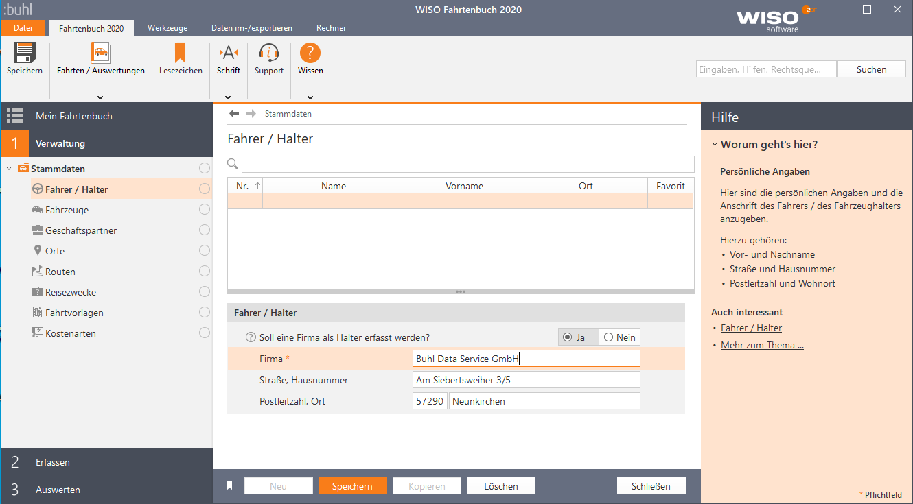 WISO Fahrtenbuch 2021