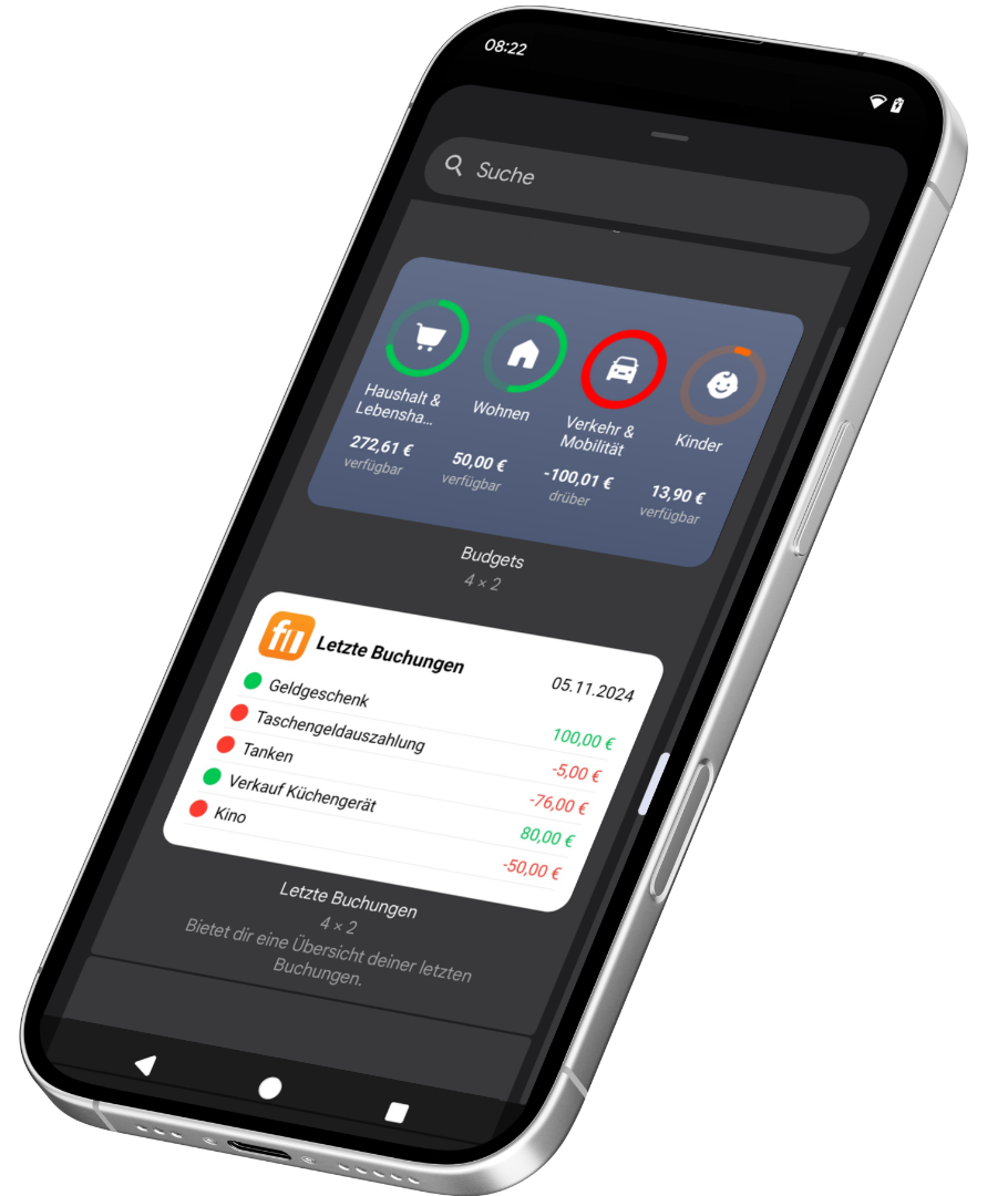 Neue Widgets für Android: Finanzverwaltung leicht gemacht