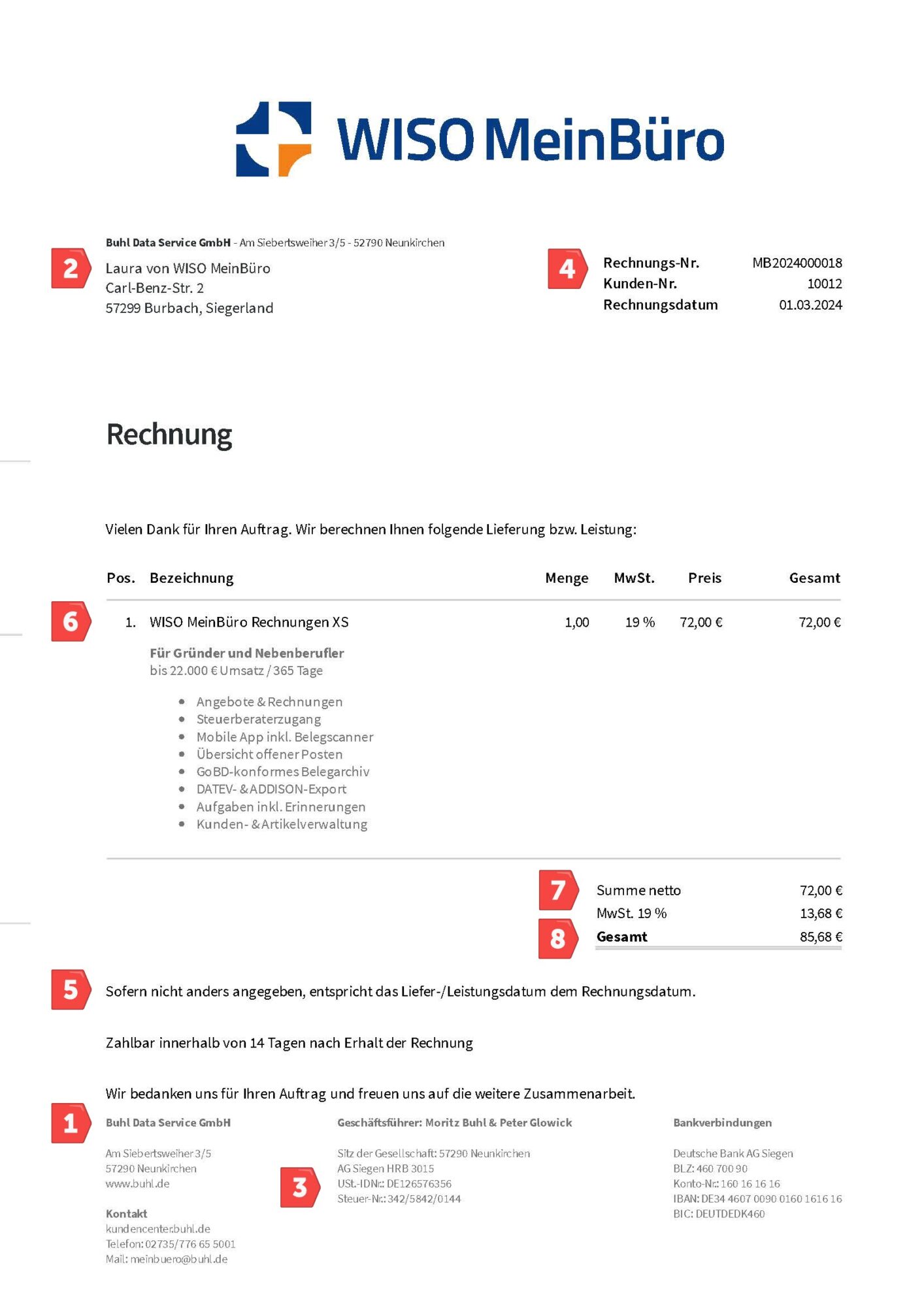 Wiso Rechnung